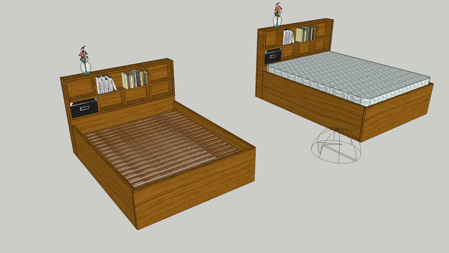Wooden Cot(Bed) Double Size | 3D Warehouse