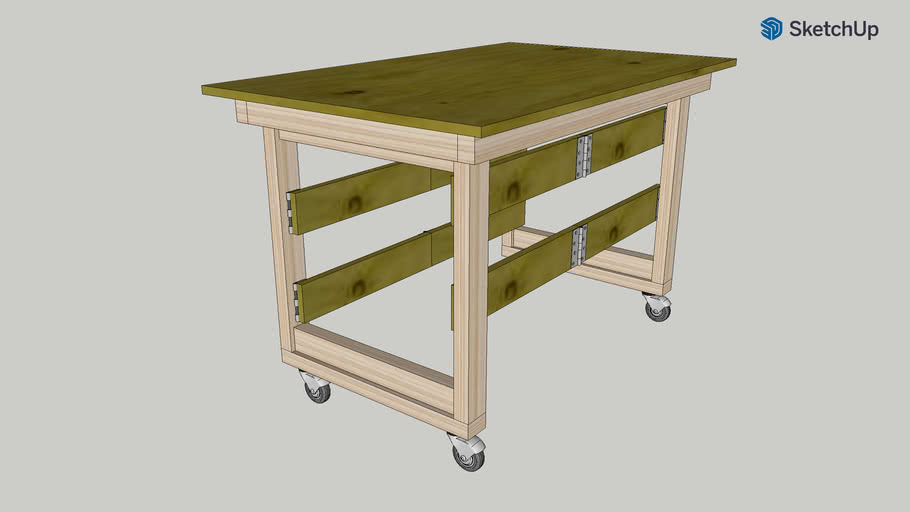 Folding ‘Skinny Store’ Mobile Workbench | 3D Warehouse