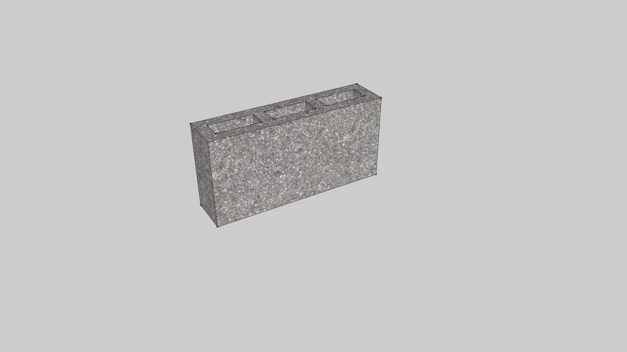 4 inch 3-Core Partition Cinder Block Without Mortar, Actual Dimensions ...