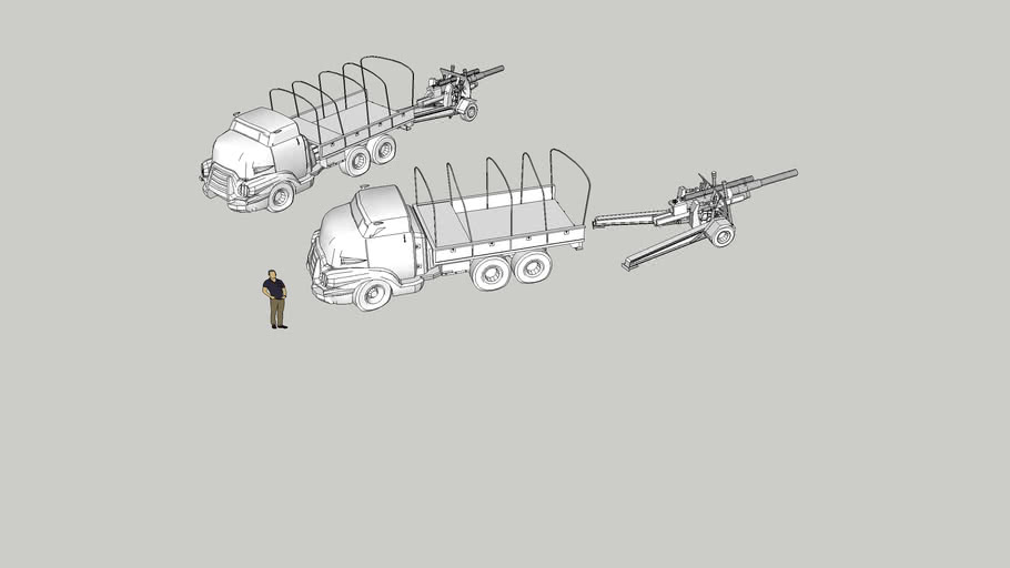 Fallout US Army Truck with Howitzer | 3D Warehouse