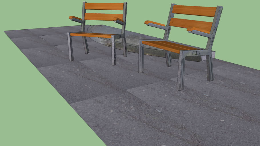 Individual seats in a park | 3D Warehouse