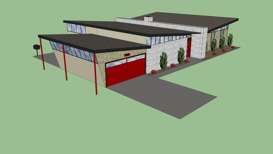 Mid-Century modern house 2,700sf | 3D Warehouse