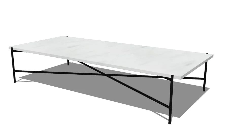 Mesa de Centro Retangular - Mármore Branco Moura | 3D Warehouse