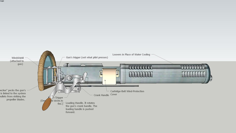 Vickers .303 Machine Gun for Sopwith Triplane | 3D Warehouse