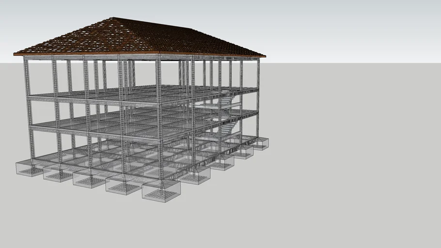 ESTRUTURA DE TEELHADO 14X19 I=40% | 3D Warehouse