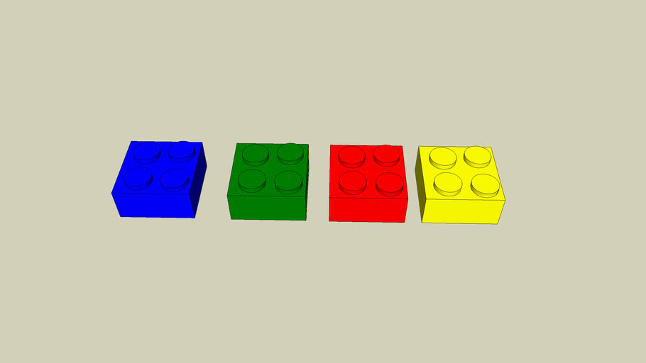 2x2 lego brick collection | 3D Warehouse