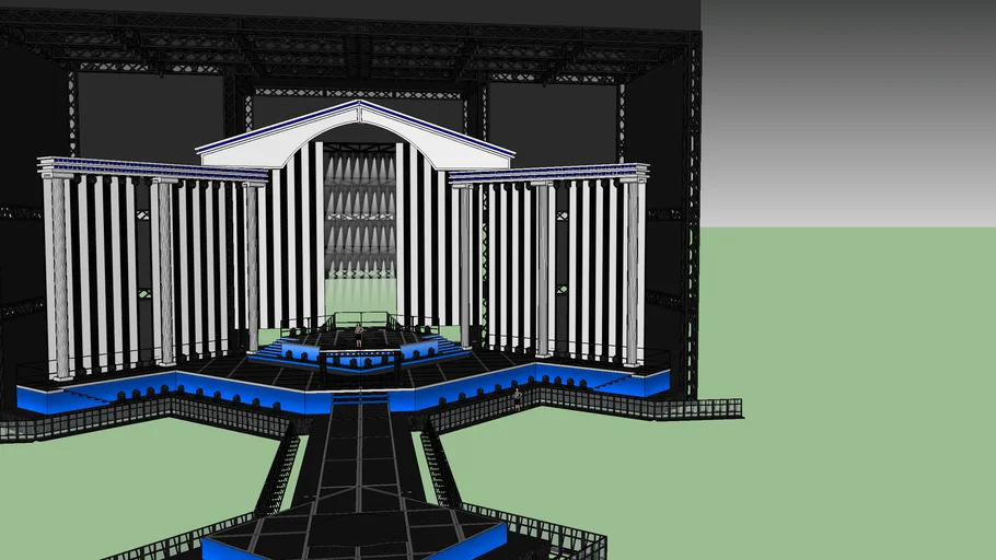 Queen Works Tour Stage 3d Warehouse Concert Stage 3D Model By Nvere