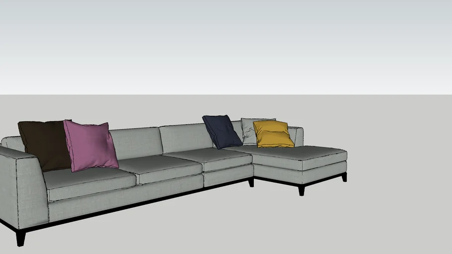 Sofa 3 lugares + chese | 3D Warehouse
