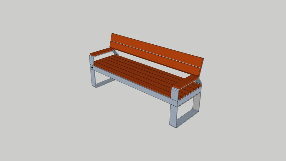 modular bench with back | 3D Warehouse
