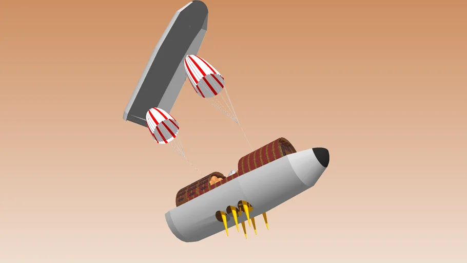 first phase of landing on mars of cargo module | 3D Warehouse