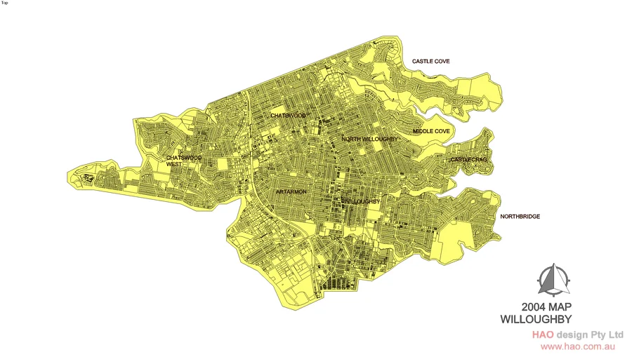 Willoughby Subdivision Map Sydney, New South Wales, Australia | 3D ...