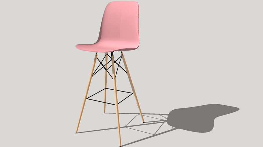 Scandinavian pink barstool - MOZAIK design stool | 3D Warehouse