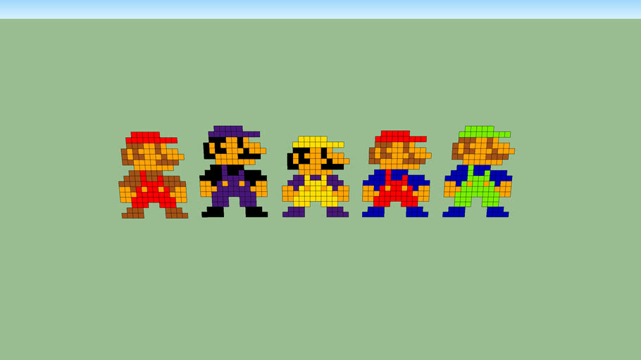 8 Bit Mario Characters