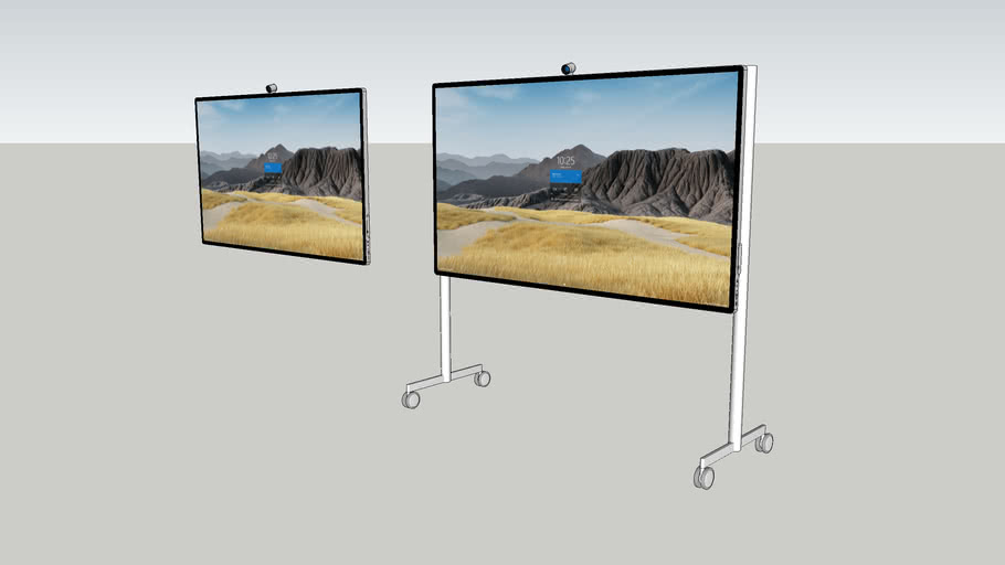 Microsoft Surface Hub 2S 85 inch on mobile stand | 3D Warehouse