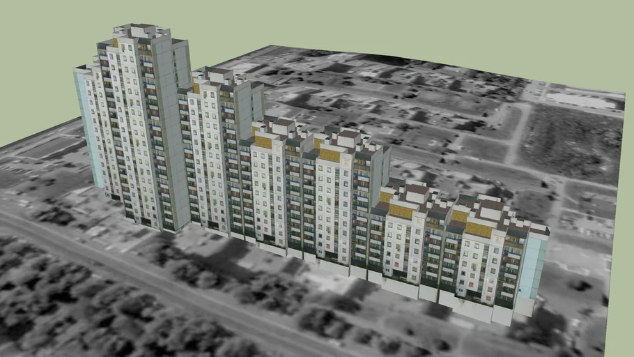 Blok 62, Nehruova br. 44, 46, 48, 50, 52, 54, 56, Novi Beograd | 3D ...