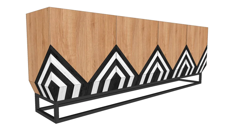 Modern Martin Sideboard in Black, White Veneer and Oak by Larissa ...
