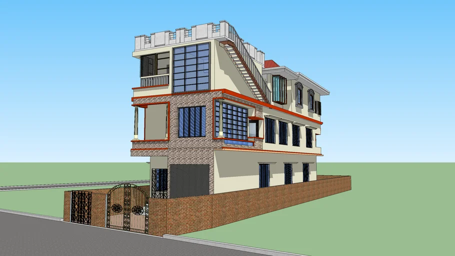 Three Storey R.C.C Residential Building | 3D Warehouse