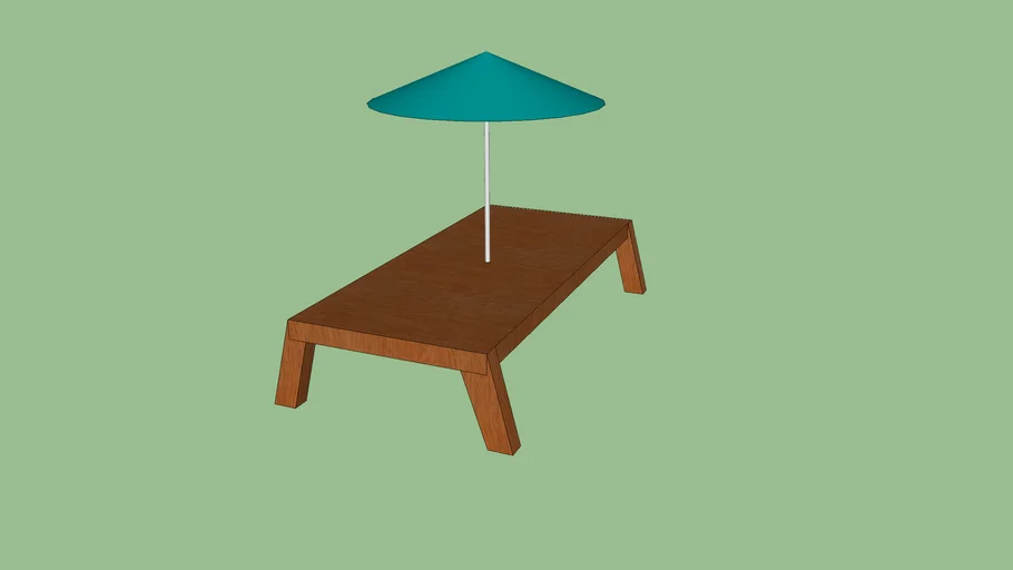Wooden Bench with Umbrella | 3D Warehouse