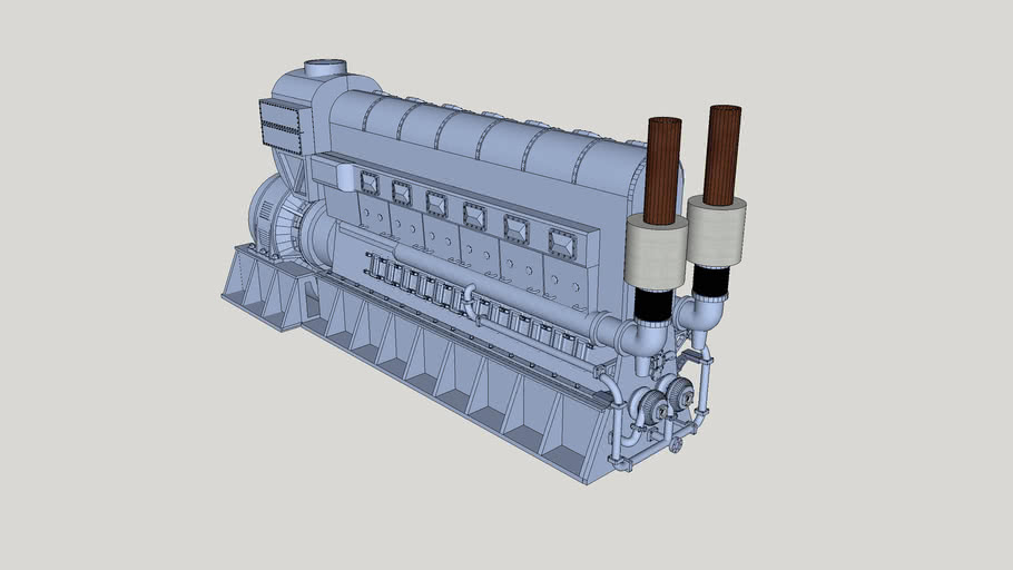 Fairbanks Morse Locomotive Diesel Engine | 3D Warehouse