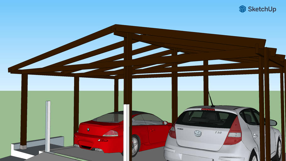 Wooden car shed | 3D Warehouse