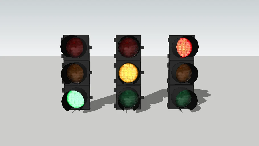 GE DR4 LED 8-inch traffic signals | 3D Warehouse