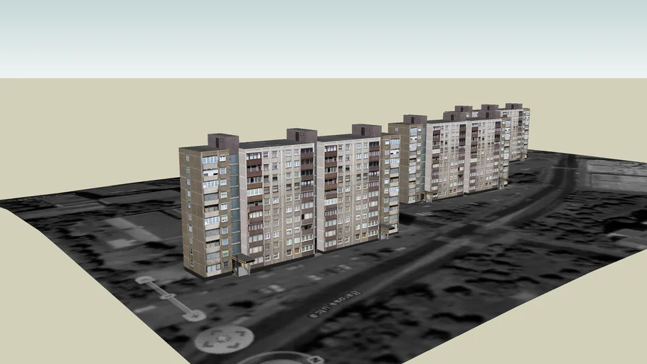 Baross utcai panel házak | 3D Warehouse