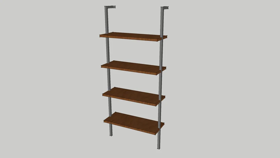 CB2 helix 70' acacia bookcase | 3D Warehouse