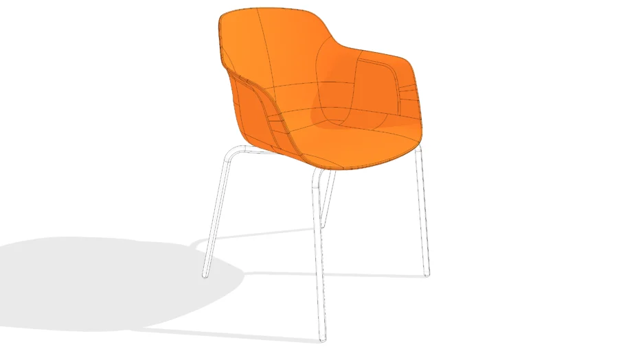 Loria_Armchair_4_Leg_Metal | 3D Warehouse