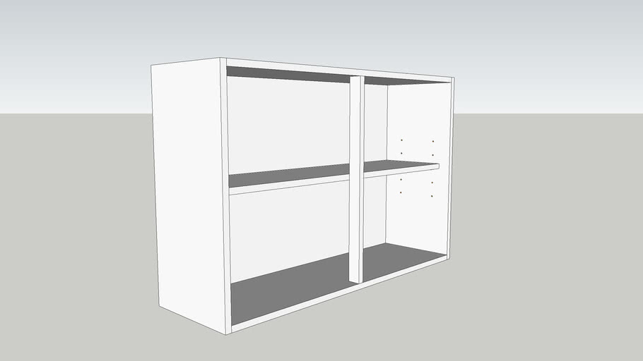 Open Shelf Wall Unit - Double | 3D Warehouse