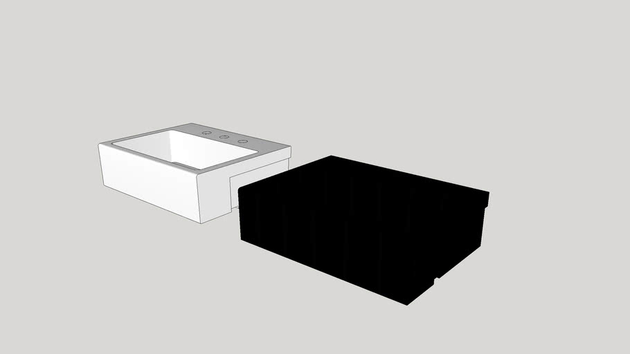 Deca Cuba de Semi-Encaixe Retangular - Código L.843 | 3D Warehouse