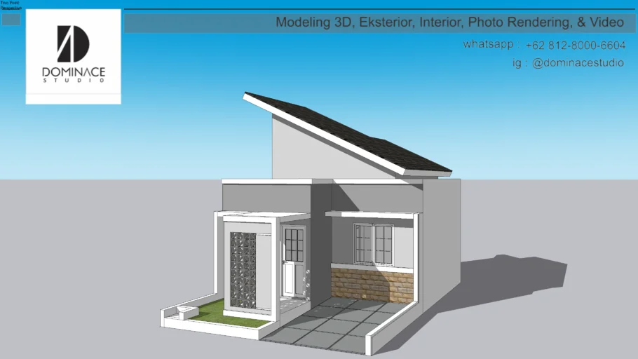 Rumah Type Atap Pelana Miring | 3D Warehouse