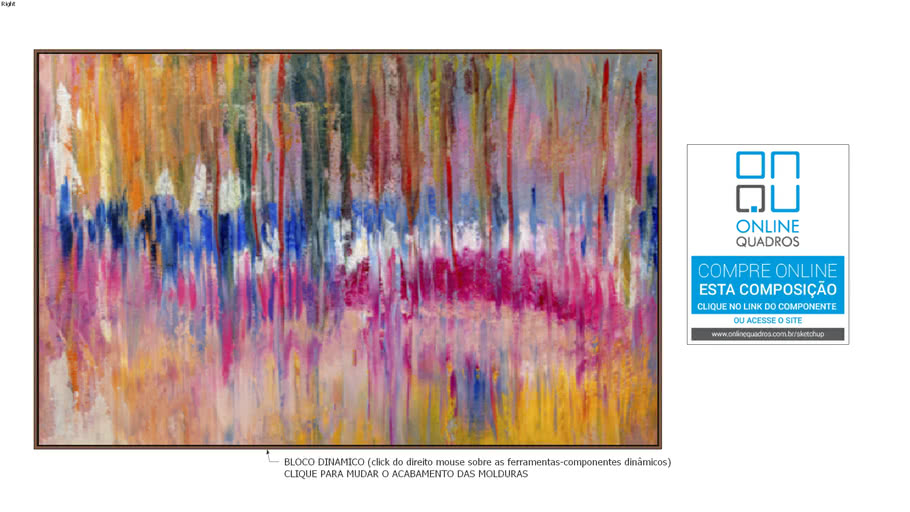 Quadro Horizontal Abstrato Decorativo 18 | 3D Warehouse