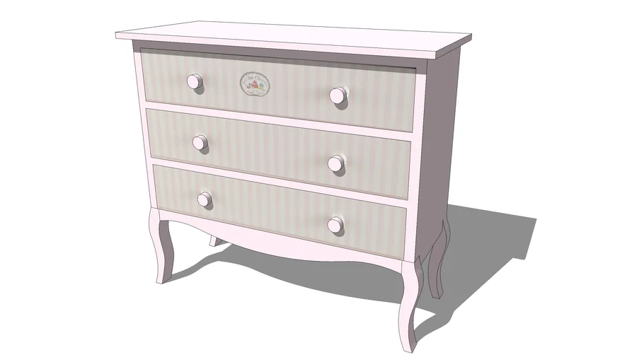 Commode enfant rose GOURMANDISE, Maisons du monde, 142943, prix : 249,90 | 3D Warehouse