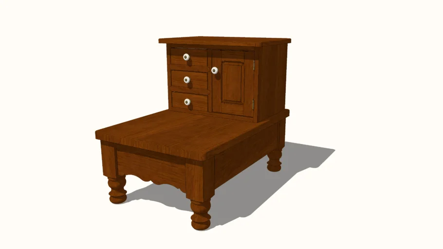 Early American Step End Table | 3D Warehouse