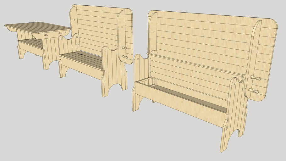 Settle Bench & Table combo. | 3D Warehouse