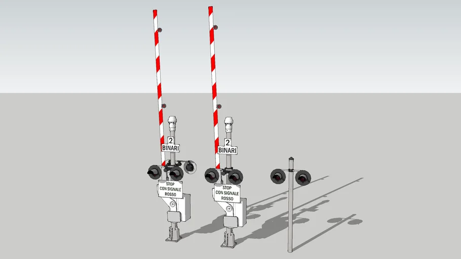 Italy Level Crossing signals (double beacon) | 3D Warehouse