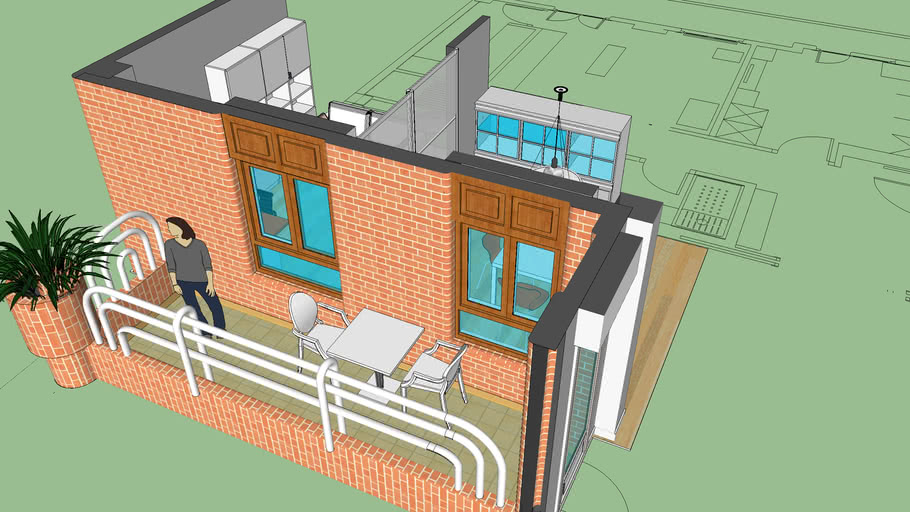 Terrace, dining room and study | 3D Warehouse
