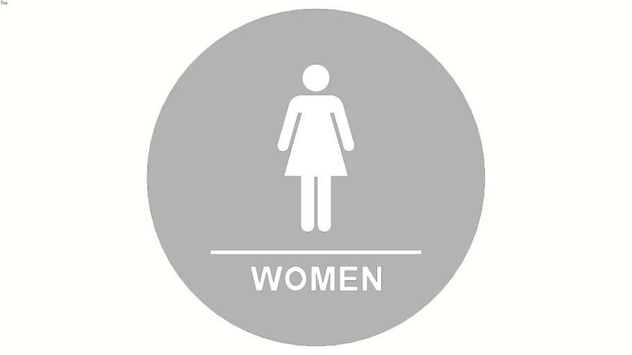 Women Restroom Sign (Clear Circular) | 3D Warehouse