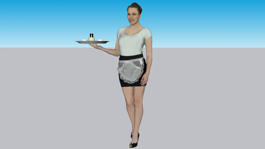 Waitress Woman Walking Dream Skirt Tray Candle | 3D Warehouse
