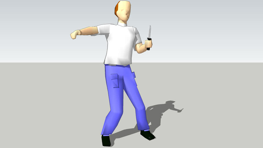 Man with knife threatening 3D 470mb | 3D Warehouse