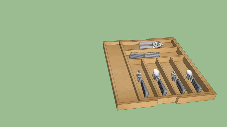 Dish Tray with Silverware | 3D Warehouse