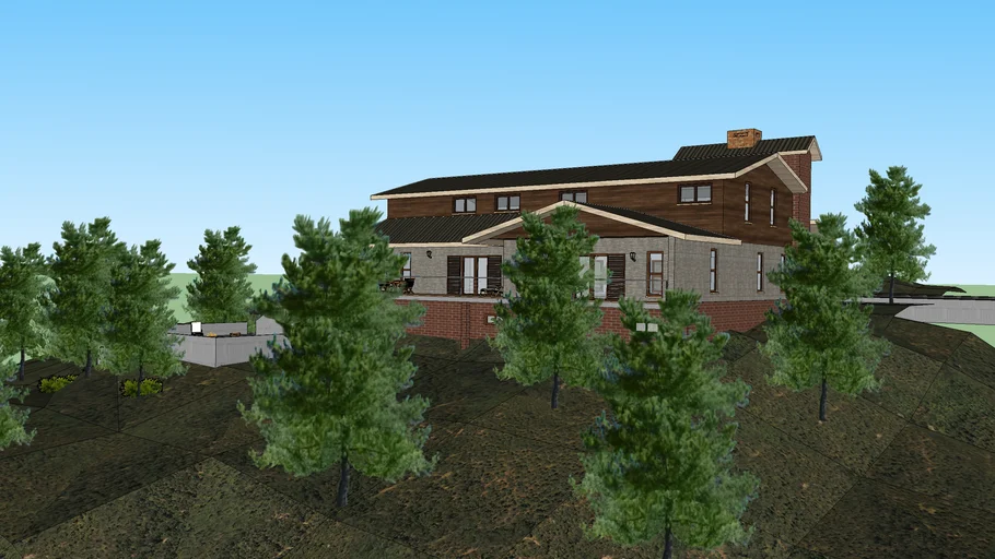 Forest House with bricks | 3D Warehouse