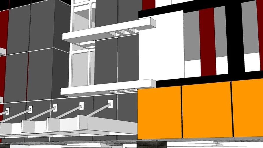 3 STOREY MODERN USED BUILDING | 3D Warehouse