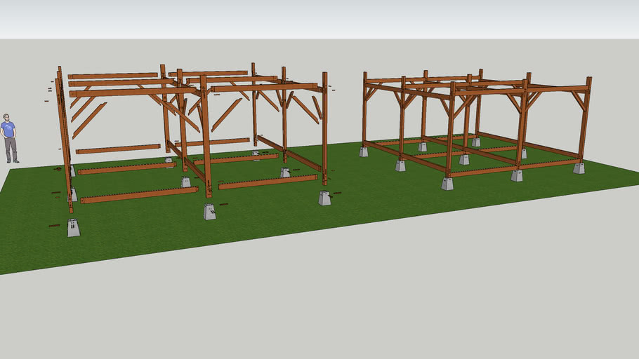 Struktur Rangka Kayu | 3D Warehouse