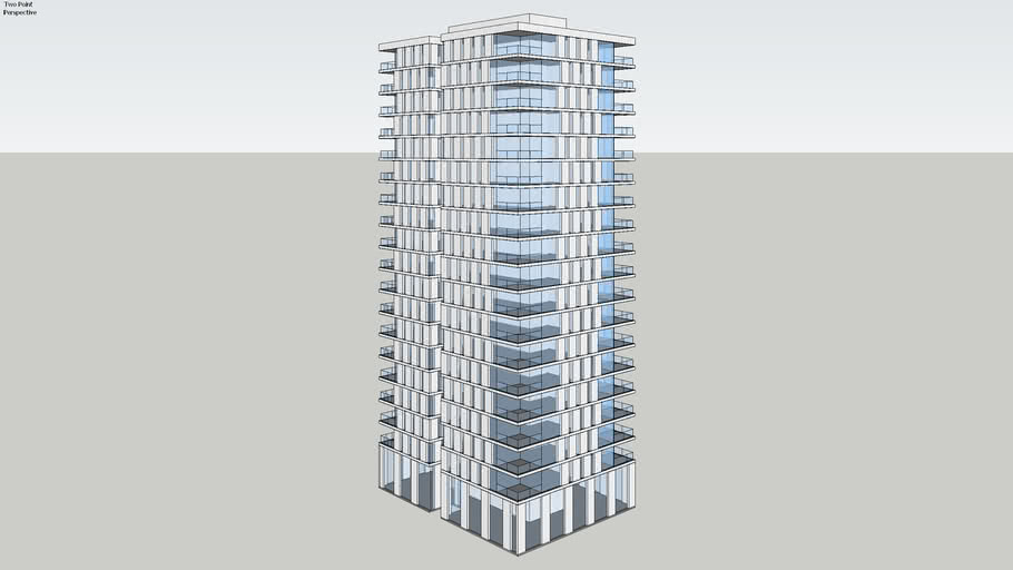 Low poly high rise apartment building | 3D Warehouse