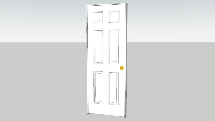 28' Six Panel Door | 3D Warehouse