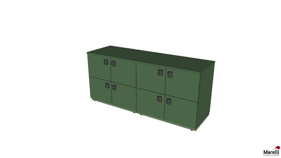 Locker baixo 18mm 8 portas com Fechadura Eletrônica e com Rodapé ...