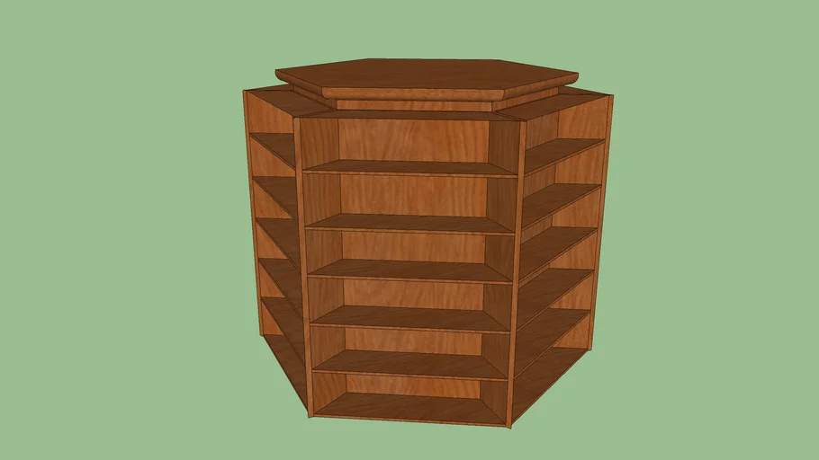 Hexagonal Wood Bookcase | 3D Warehouse