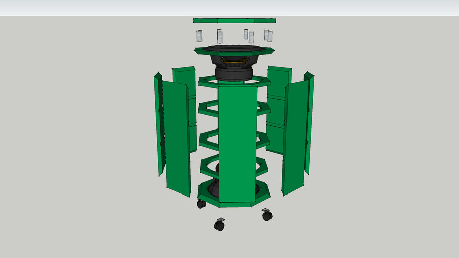 Dual opposed standing Dayton subwoofer (exploded) | 3D Warehouse