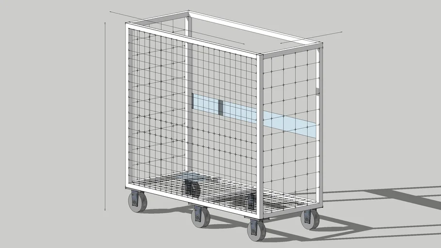 simple six wheels trolley | 3D Warehouse
